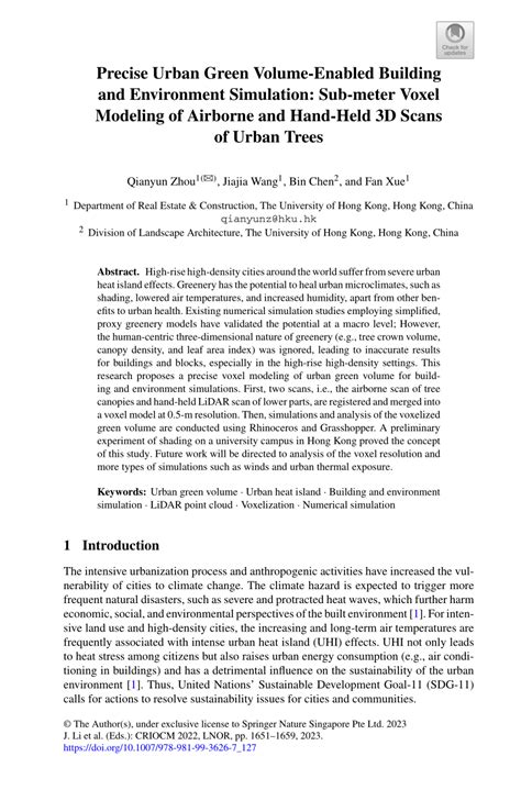 Pdf Precise Urban Green Volume Enabled Building And Environment