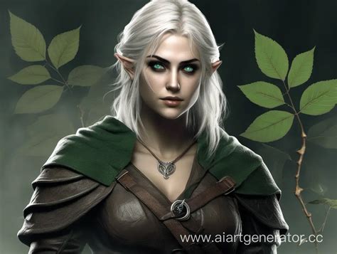 Elven Beauty Dark Fantasy Cirilla With Ashy Hair And Emerald Eyes Ai Art Generator