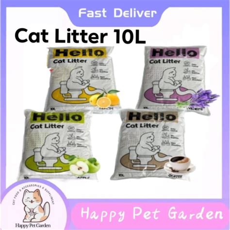 Hello Cat Litter Bentonite Pasir Kucing 10lclumping Pasir Kucing 10l