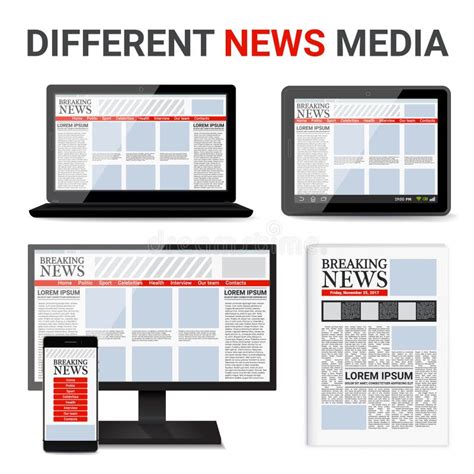 Icono De Los Medios De Noticias En El Fondo Blanco Vector Ilustración