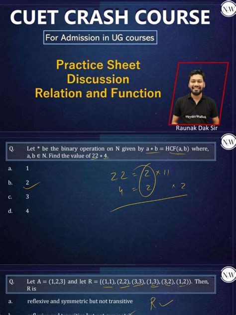 Relation And Function Practice Sheet Solution Pdf