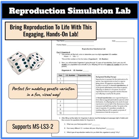 Reproduction Simulation Lab Sexual V Asexual Reproduction Tpt
