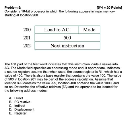 solved problem 5 [5 4 20 points] consider a 16 bit