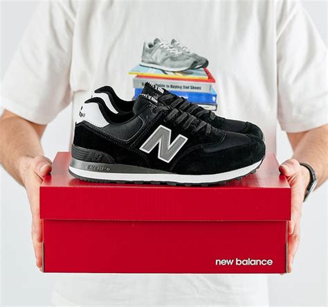 Мужские кроссовки New balance 574 black white men обувь Нью Баланс ...