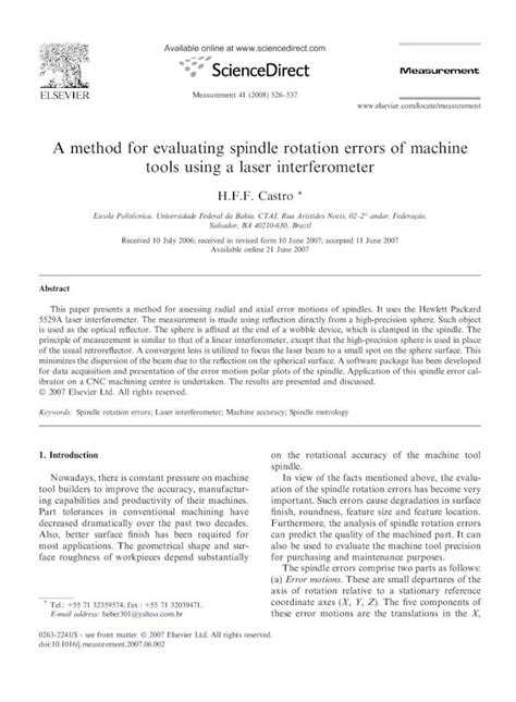 Pdf A Method For Evaluating Spindle Rotation Errors Of Machine Tools