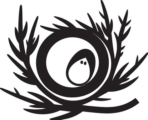 Premium Vector Crafted Comfort Avian Nest Icon In Black Nesting In Shadows Elegant Bird Nest