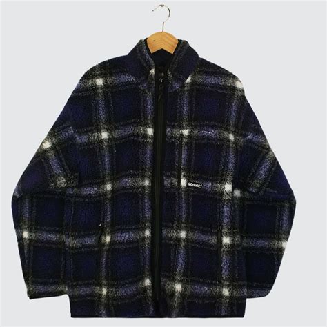Gramicci Shadow Plaid Sherpa Jacket Purple Lobby Online Skateshop