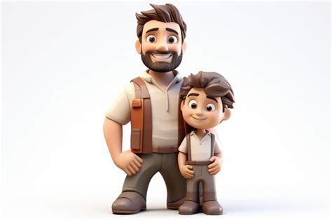 Premium Ai Image Heartwarming 3d Father Figure A Character Of Love