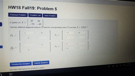 Solved Hw18 Fall19 Problem 5 Previous Problem Problem List