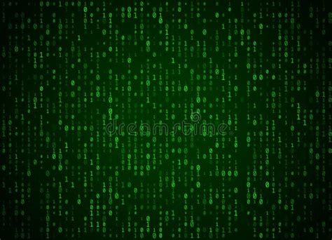 Vector Binary Code Green Background Big Data And Programming Hacking