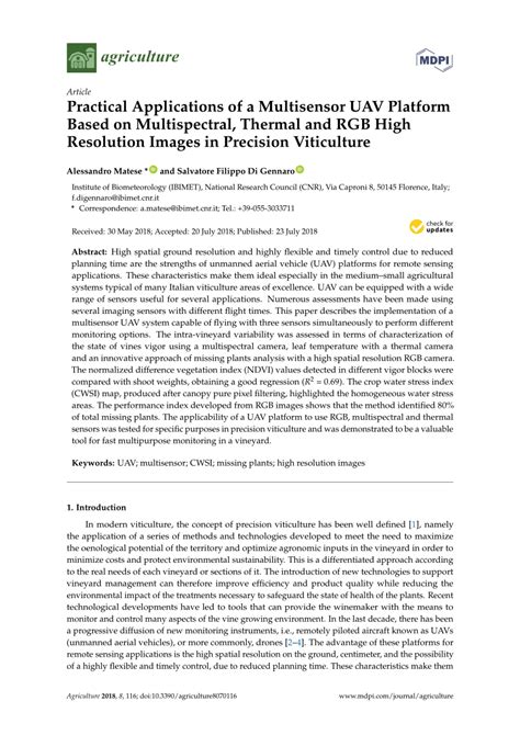 Pdf Practical Applications Of A Multisensor Uav Platform Based On