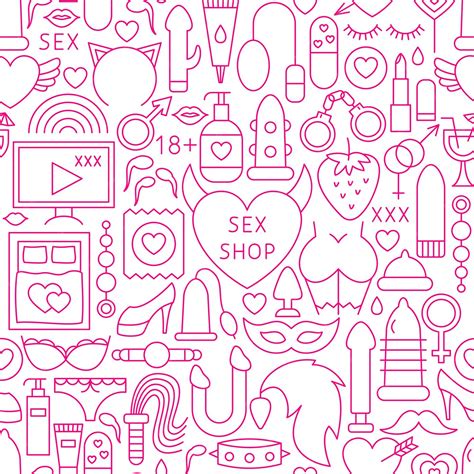 Premium Vector Sex Shop Line Seamless Pattern Vector Illustration Of