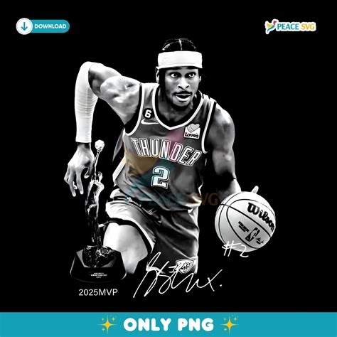 Shai Gilgeous Alexander 2025 Mvp Monochrome Png Peace Svg