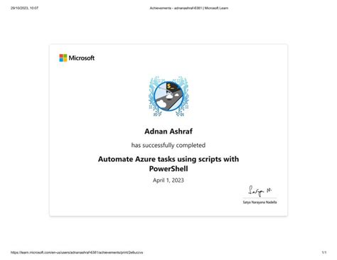 Completed Automate Azure Tasks Using Powershell Course Adnan Ashraf