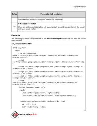 Angular Material Tutorial Pdf