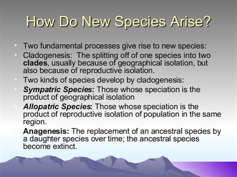 Speciation And Evolution Ppt Geography Science