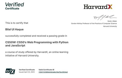 Bilal Ul Haque On Linkedin Cs50 Edx Javascript Frontend Css Html