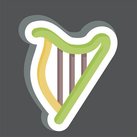Pegatina Arpa Relacionado A Céltico Símbolo Sencillo Diseño Editable