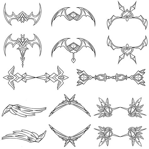 Premium Vector A Collection Of Wing And Bat Wing Frame Design