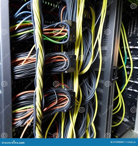 Ai Generated Image Network Cables In A Server Rack Stock Illustration Illustration Of Wires