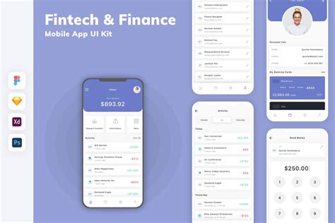 fintech and finance mobile app ui kit ui kits and libraries ~ creative