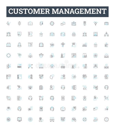 Customer Management Vector Line Icons Set Customer Management Crm