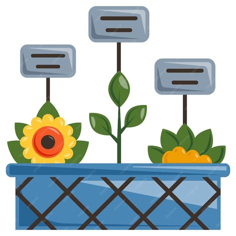 Premium Vector Sunflower Different Genus With Tag In Lab Concept