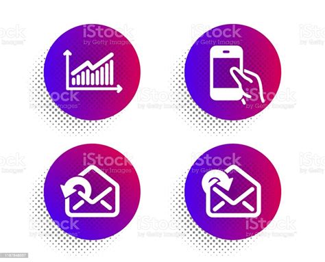 스마트폰 그래프 및 메일 보내기 아이콘 을 길게 누를 수 있습니다 메일 사인을 받습니다 벡터 0명에 대한 스톡 벡터 아트 및 기타 이미지 Istock