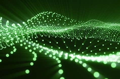 Premium Photo 3d Rendering Hitech Digital Terrain Green Abstract Space On Dark Background With