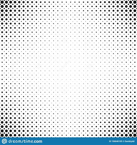 Monochrome Abstract Repeating Halftone Circle Pattern Background Vector Template Design Stock