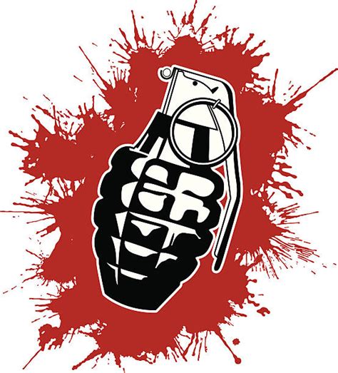 50 Hand Grenade Grunge Exploding Bomb Stock Illustrations Royalty