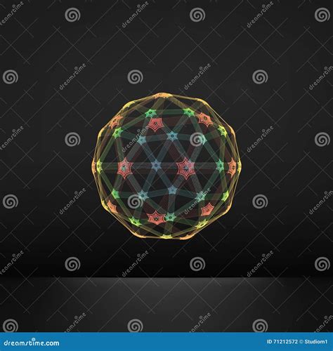 3d Sphere Global Digital Connections Technology Concept Vector Illustration Wireframe Object