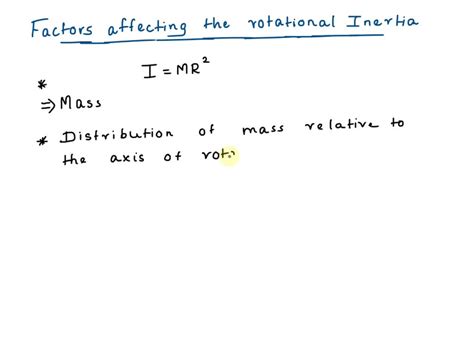 Solved The Rotational Inertia Of An Object Dependents On Its Mass And