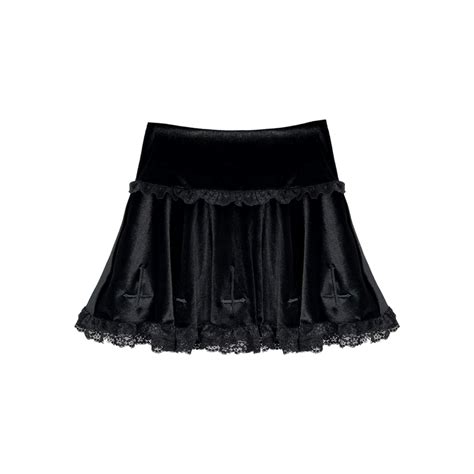🌹데이트룩 벨벳 하이웨스트 키치 자수 미니 플레어 A라인 레이스 스커트 풍성한 실루엣 에이블리