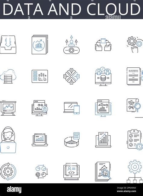 Data And Cloud Line Icons Collection Analytics And Insights Innovation And Progress Content