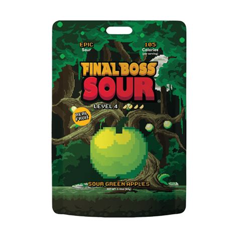 Final Boss Sour Level 4 Green Apple Dried Fruit Snack Real Dried Apple