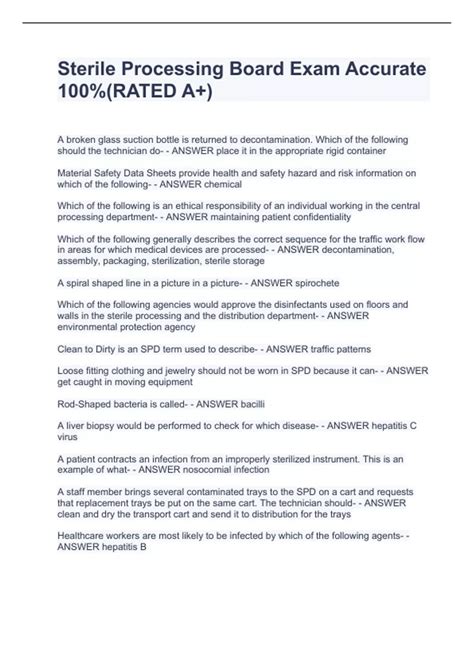 Sterile Processing Cheat Sheet Printable