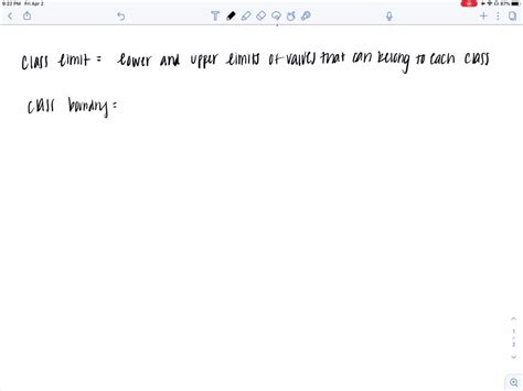 Solvedwhat Is The Difference Between A Class Boundary And A Class Limit