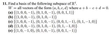 Solved Find A Basis Of The Following Subspace Of R W All Chegg