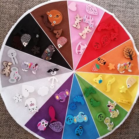 Color Sorting Fabric Circle Classification Of Primary And Secondary Colors Color Sorting Set