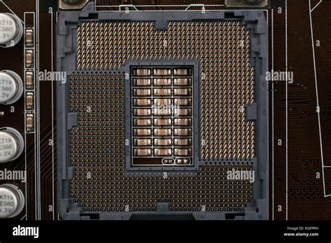 CPU Socket Close Up Stock Photo Alamy