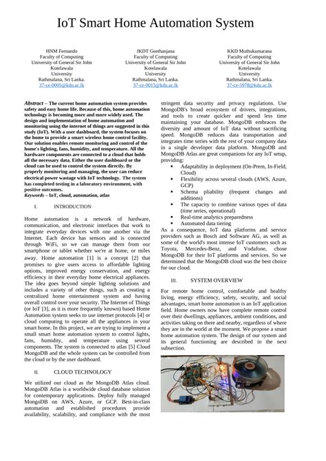 Pdf Iot Smart Home Automation System