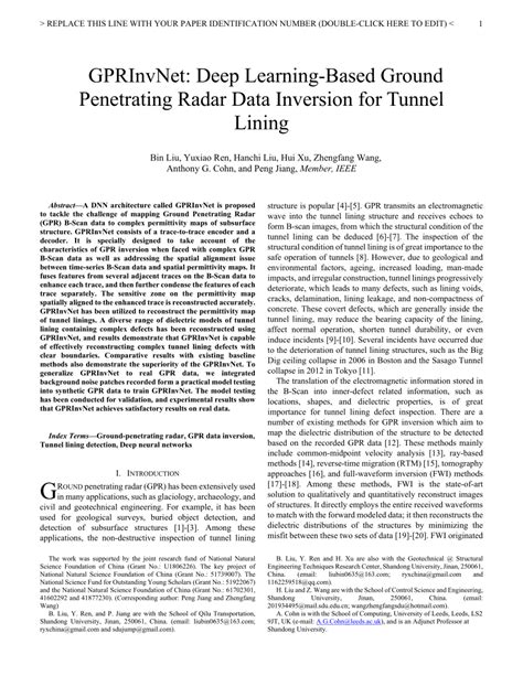 Pdf Gprinvnet Deep Learning Based Ground Penetrating Radar Data Inversion For Tunnel Lining