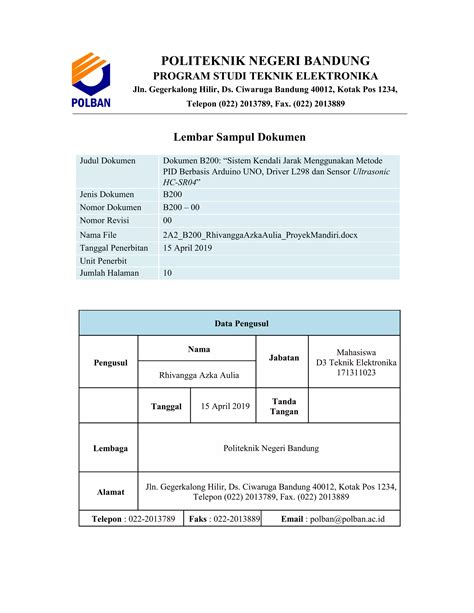Sistem Kendali Jarak Menggunakan Metode Pid Berbasis Arduino Uno Driver L298 Dan Sensor