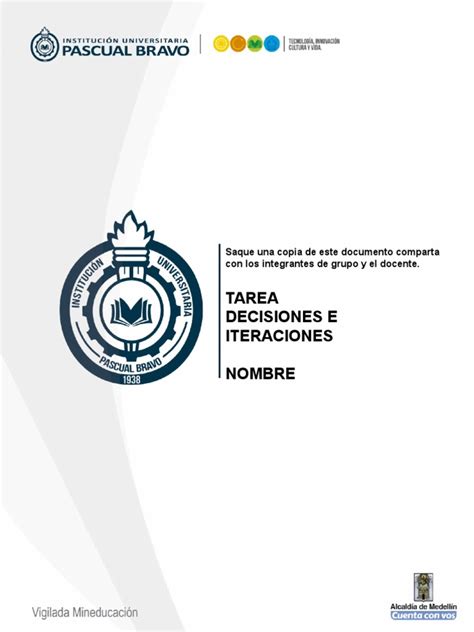 Tarea Ciclos Decisiones E Iteraciones Grupo Pdf Algoritmos