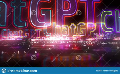 Chatgpt Neon Sign Abstract Concept 3d Illustration Stock Illustration Illustration Of Cyber
