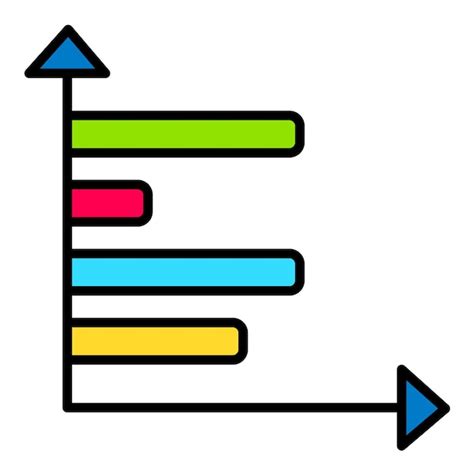 premium vector horizontal bar chart flat illustration