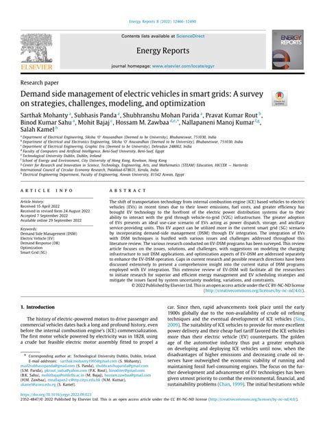 Pdf Demand Side Management Of Electric Vehicles In Smart Grids A