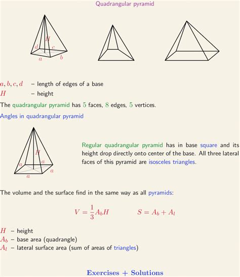 Quadrangular Pyramid What Is The Slant Height X Of This Square
