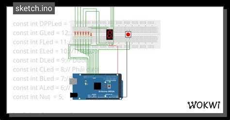 led 7 thanh và nút ấn wokwi esp32 stm32 arduino simulator